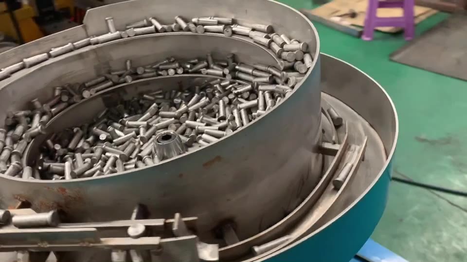双头数控倒角机,振动盘认面送料小螺栓平面倒角视频