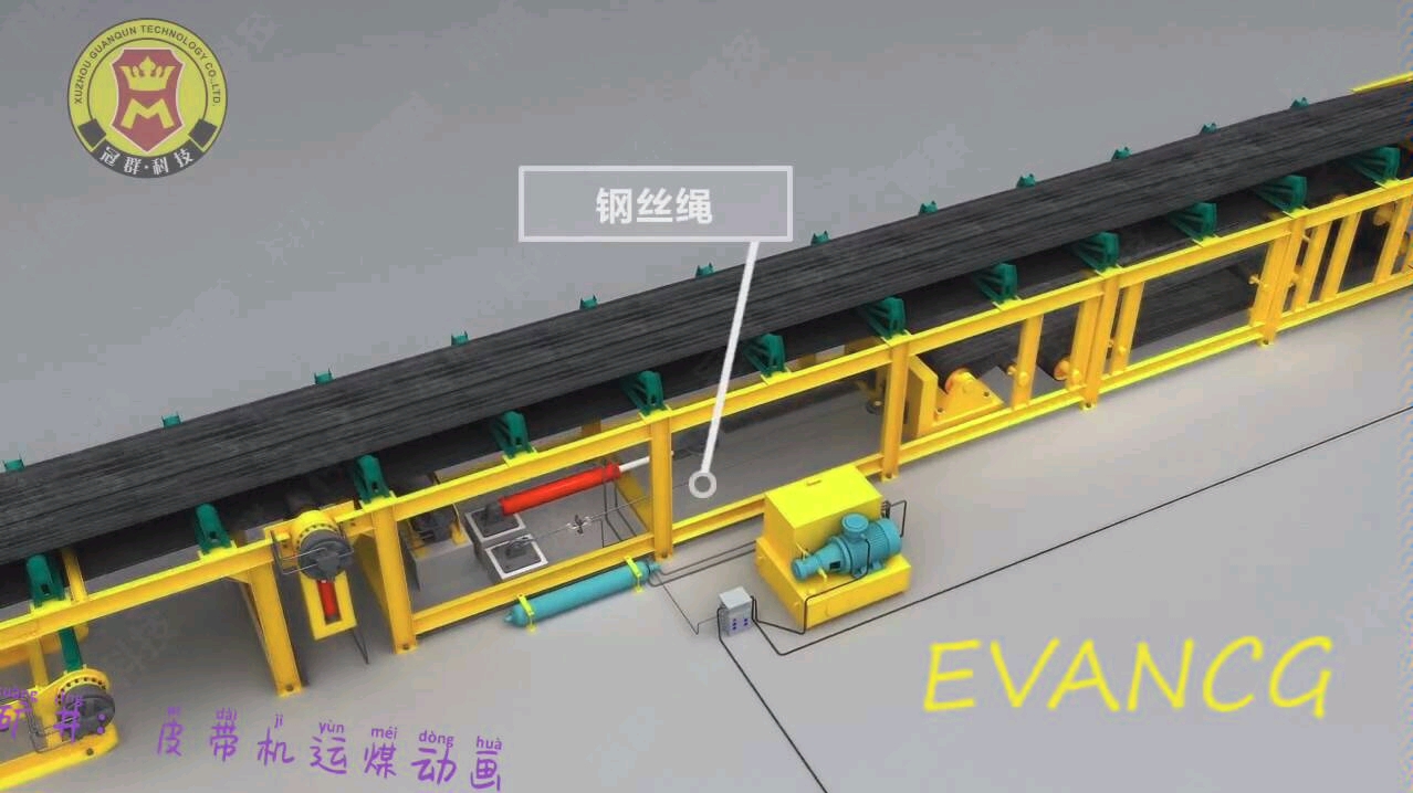 矿井:皮带机运煤动画