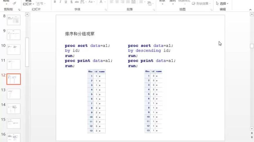 编程1 08sas数据集排序