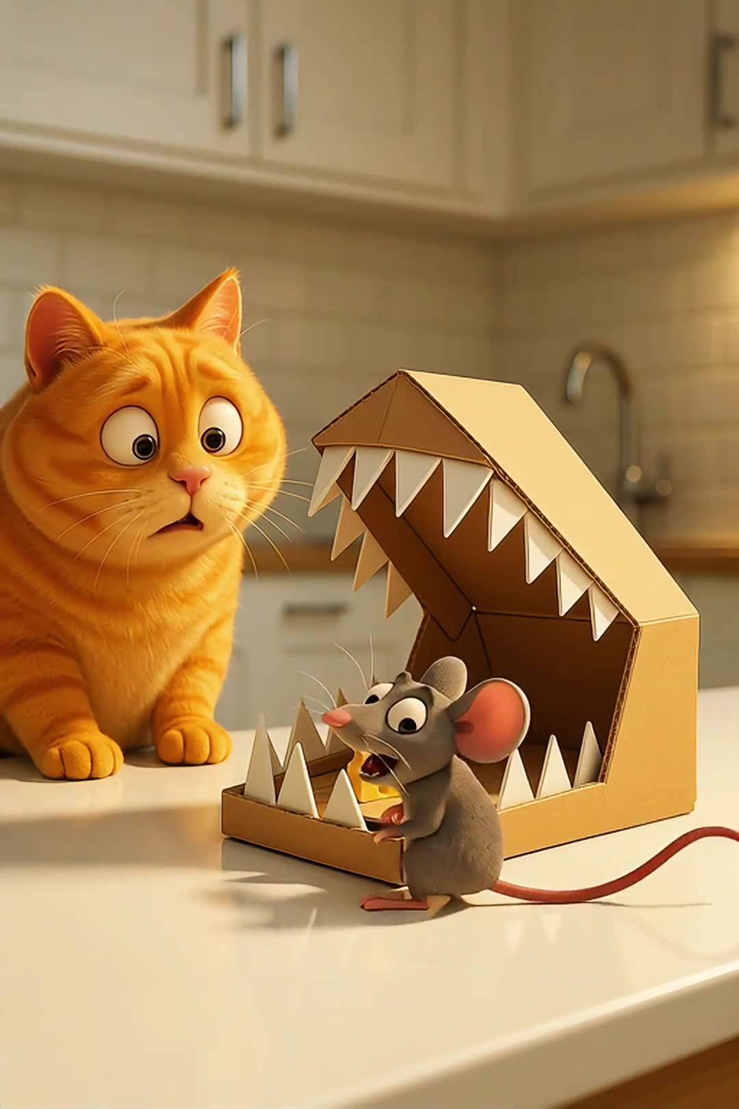 动漫:橘猫抓老鼠搞笑视频段子橘猫和老鼠幽默短视频