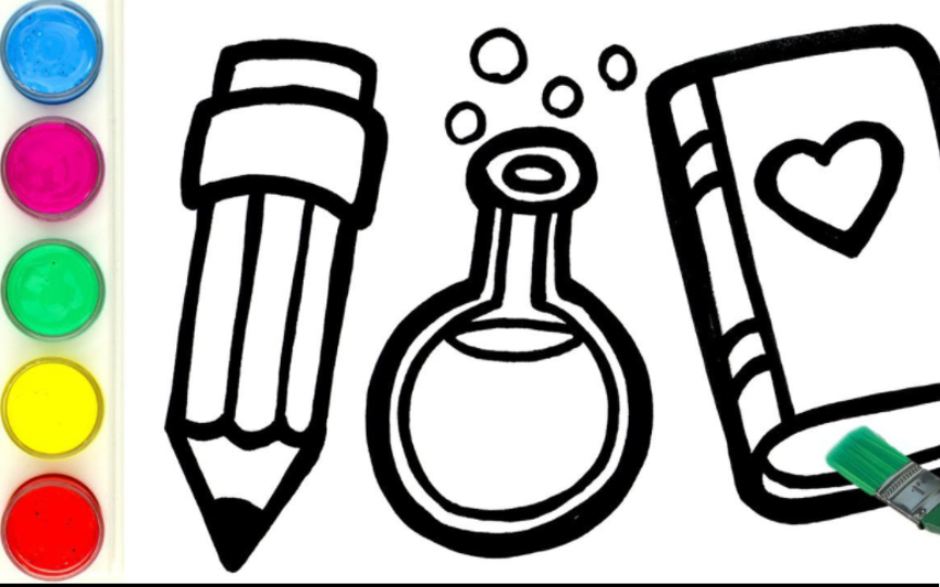 儿童美术绘画教程,教小孩子学画画画书本简笔画,如何画一本书