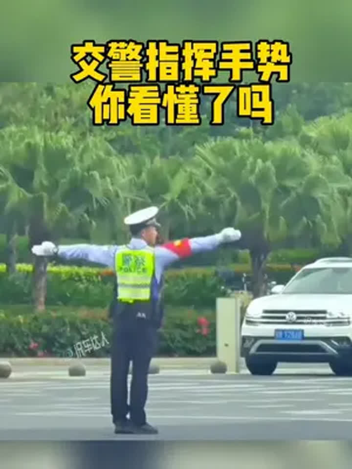 交警指挥手势,你看懂了吗#每天一个用车知识 #交警指挥手势 #交通规则