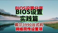 戴尔台式电脑DELL 3990 BIOS设置 网络同付设置参数说明