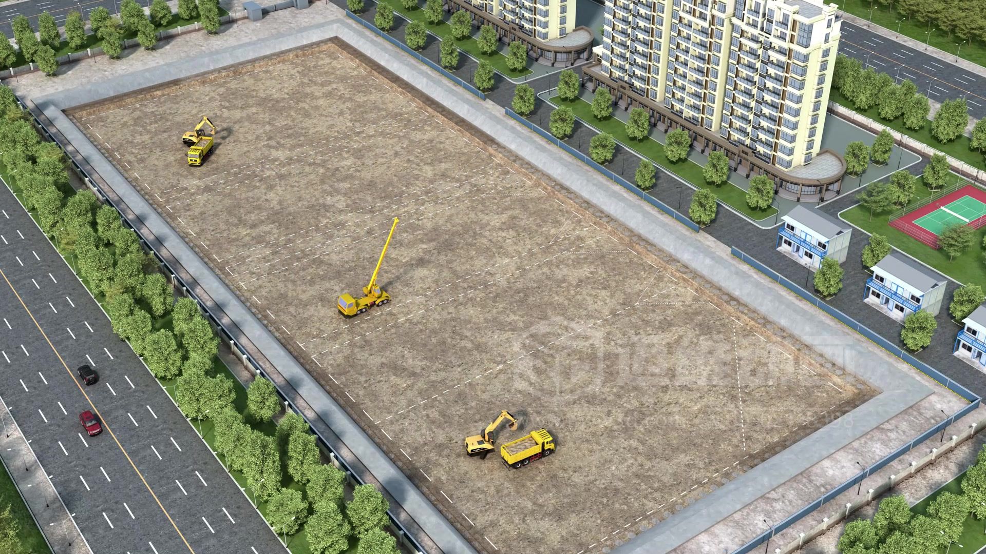 装配式钢结构-模块化建筑-工程施工-流程演示三维动画