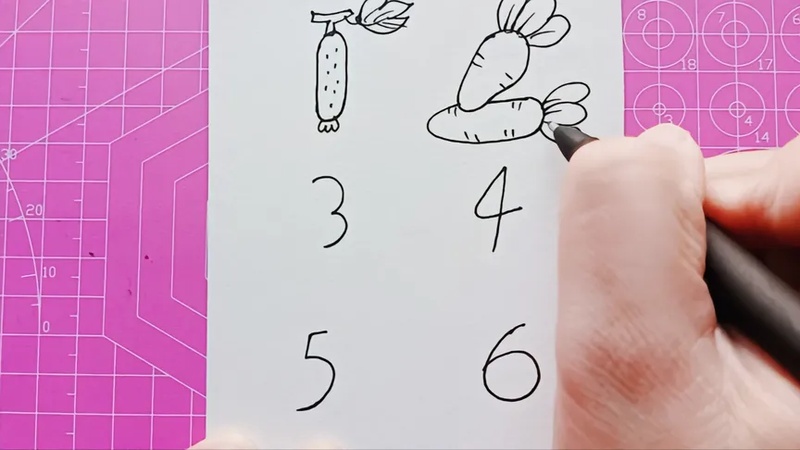 创意简笔画:用数字画蔬菜,厉害啦!你能画几个