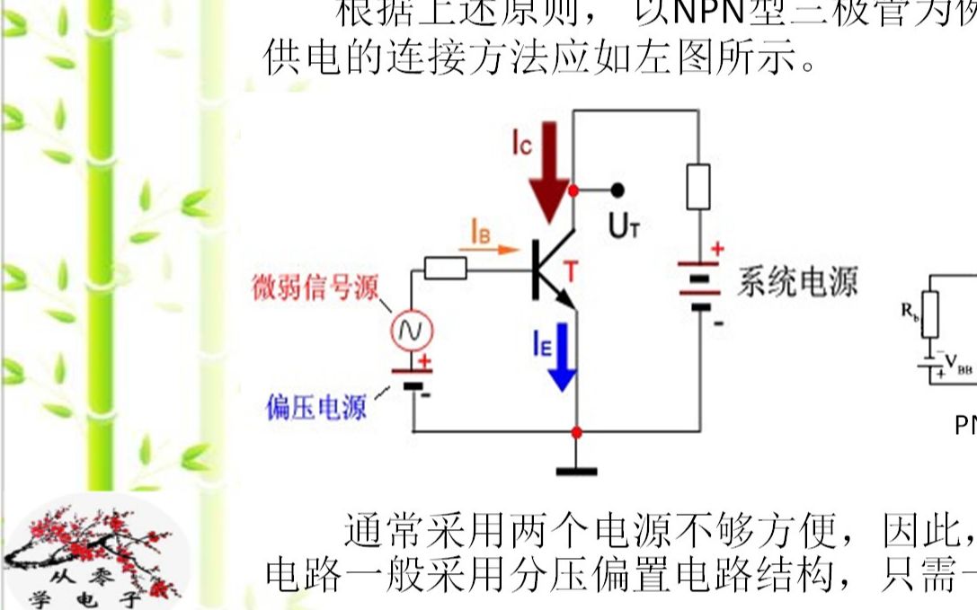 从零学电子元件认知17-三极管放大的工作条件与电源接法,真的很重要