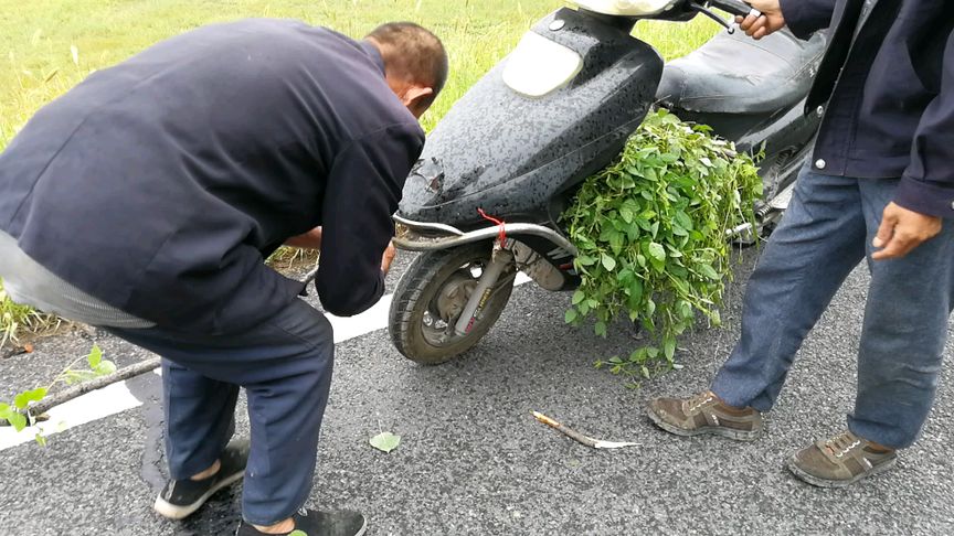 农村大哥电瓶车没电怎么弄回家的