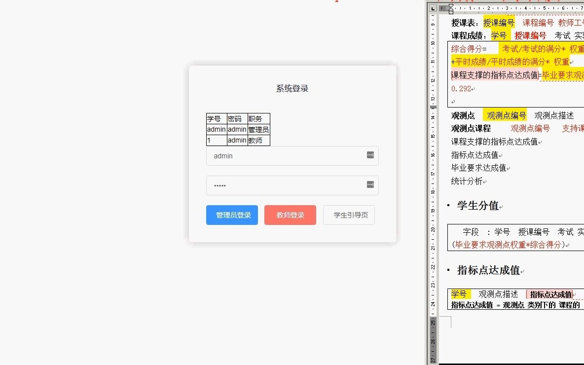 VUE Spring Boot工程认证专业达成情况评价学生评分-1806-源码+说明...