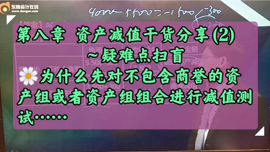 CPA备考干货～为什么先对不包含商誉的资产组或组合进行减值测试