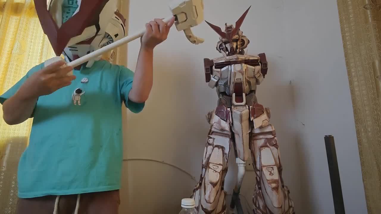 风之伊:红异端高达手臂制作,第120天 #手工制作 #模型制作 #高达模型...