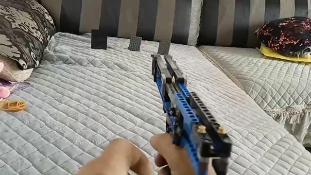 Blowback 自由枪机 连发皮筋积木枪射击演示