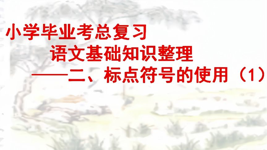 小学毕业考总复习 语文基础知识整理之二.标点符号(1)#教育#