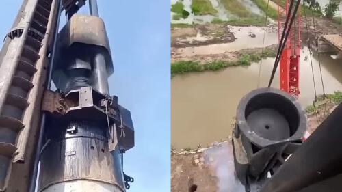 柴油打桩机的工作原理,一个气缸抡大锤打桩机 原理 3d动画