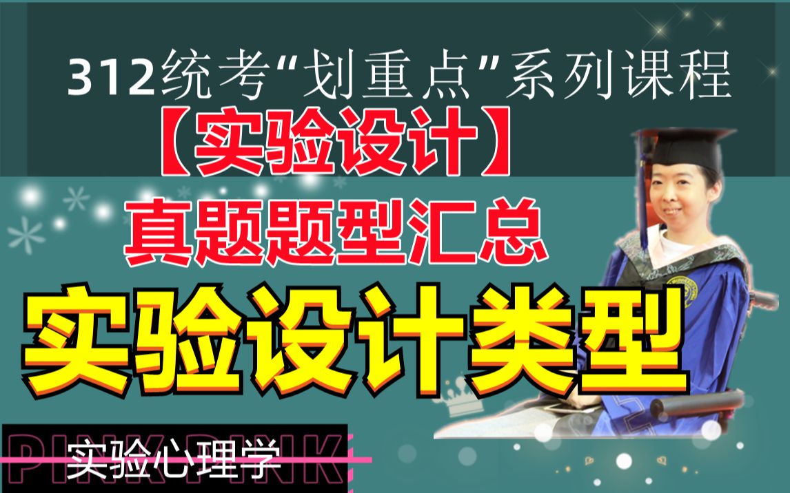 实验心理学-312实验设计真题题型汇总课【实验设计类型】