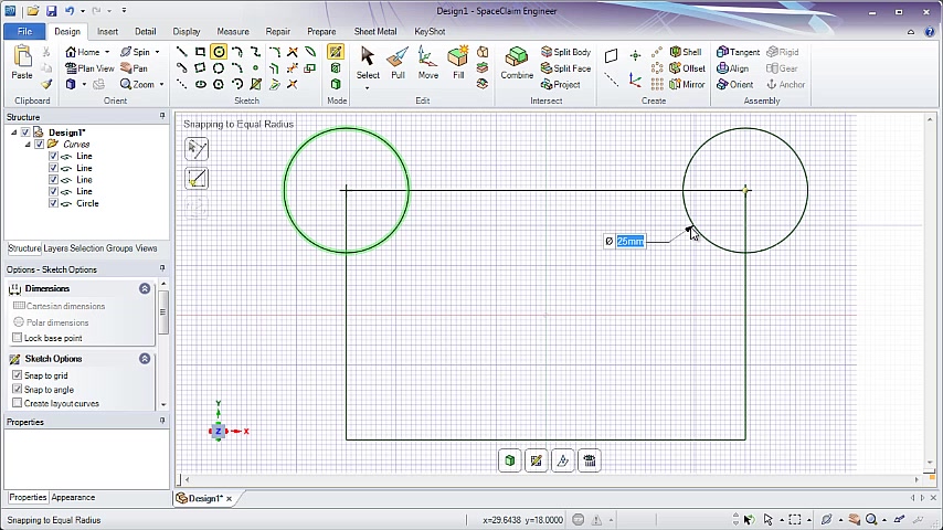 spaceclaim 草图命令操作