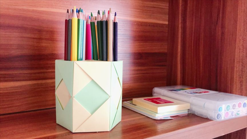 自制笔筒收纳盒,好看又实用,制作过程超简单