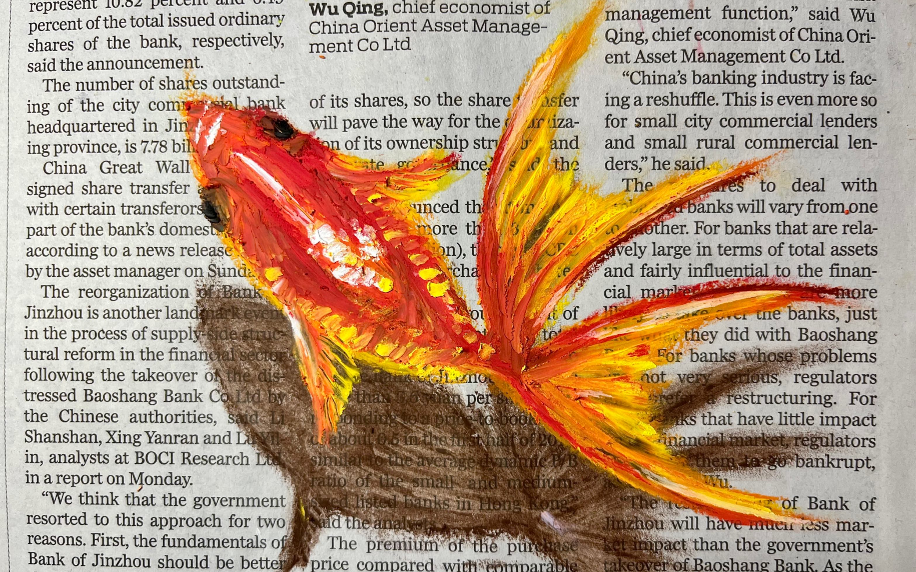 油画棒|立体画|透视画|画画教程|新手油画棒|悬浮的金鱼