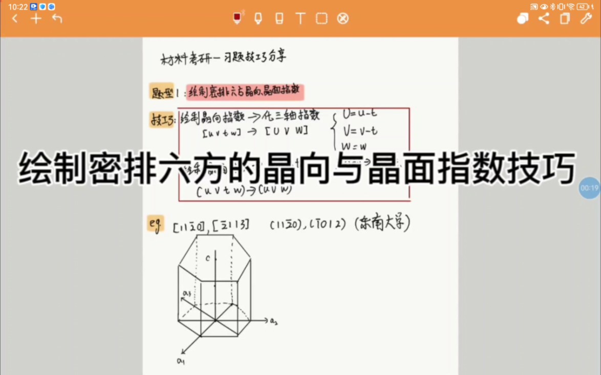 课程1:密排六方的晶向与晶面指数的绘制技巧