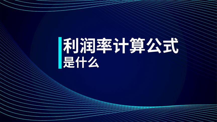 初级知识点:利润率计算公式是什么