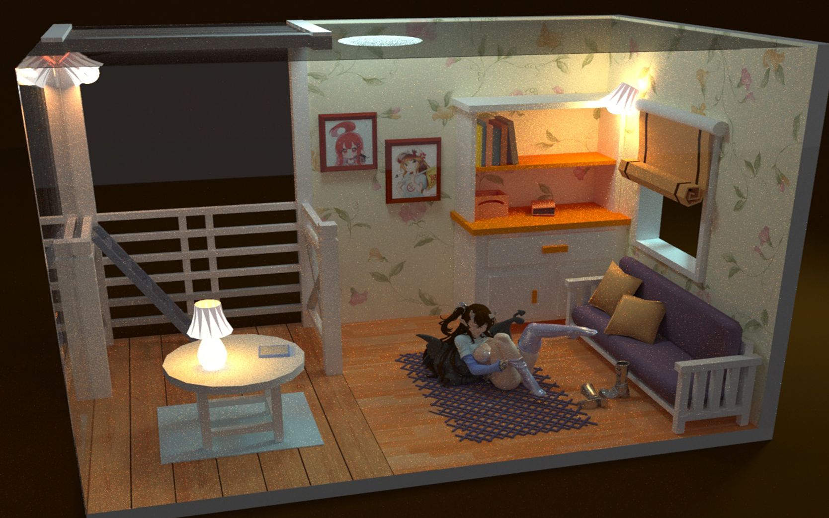 【3dmax场景建模】温馨小屋建筑模型,场景房子建模思路讲解
