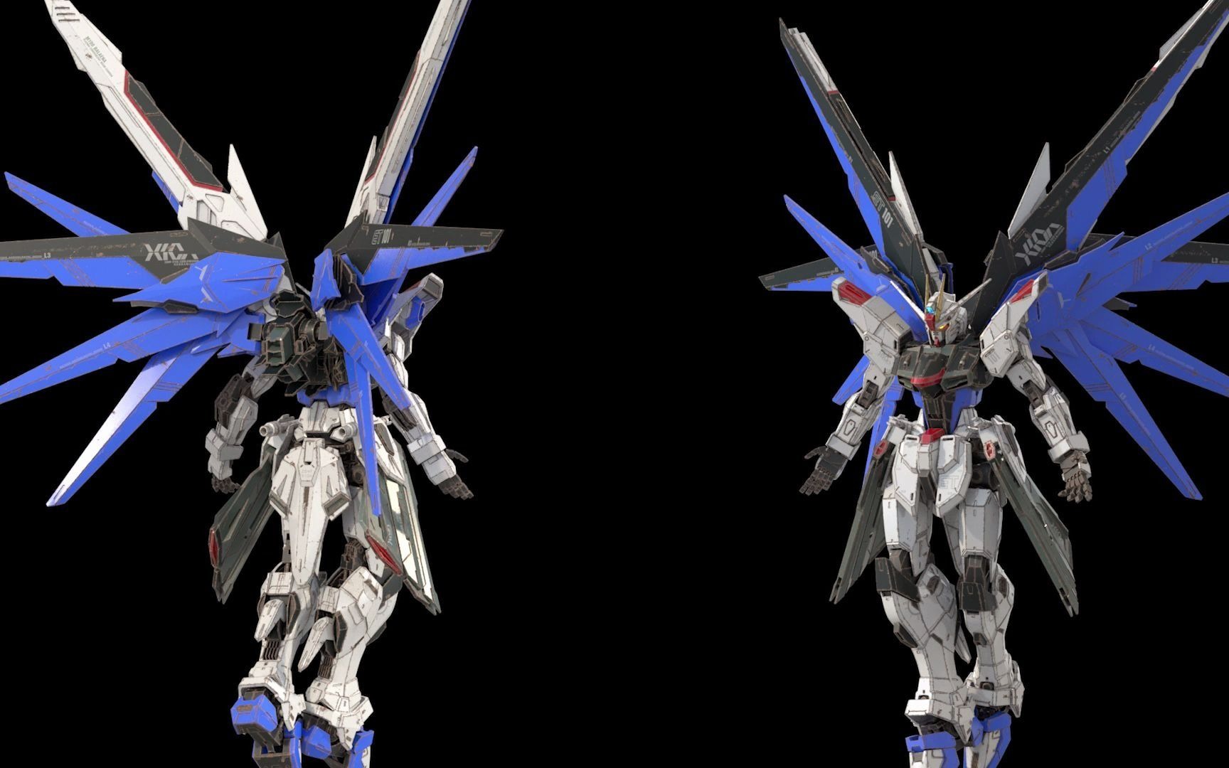 自由高达MG2.0,C4D建模,Redshift渲染