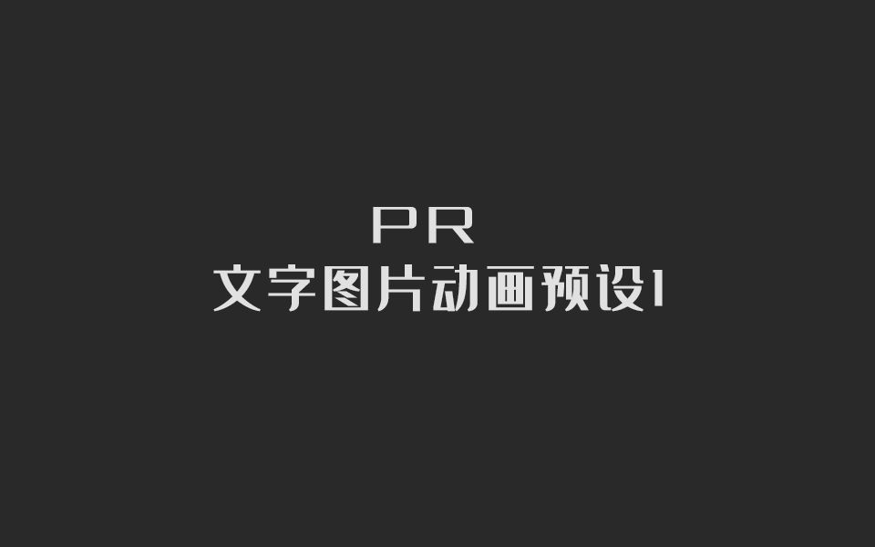 PR文字图片动画预设1