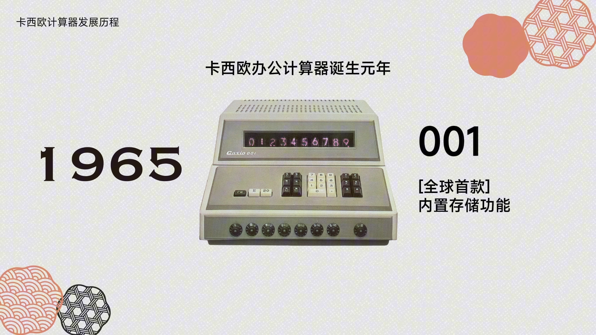 卡西欧001电子桌面计算器诞生60年啦!