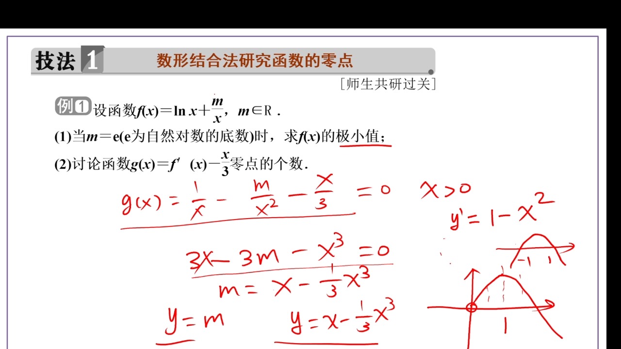 高考数学导数部分难点3 函数零点问题 #导数 #高考数学 #高等数学