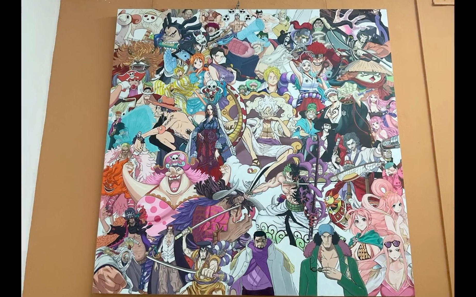 手绘丙烯海贼王全家福