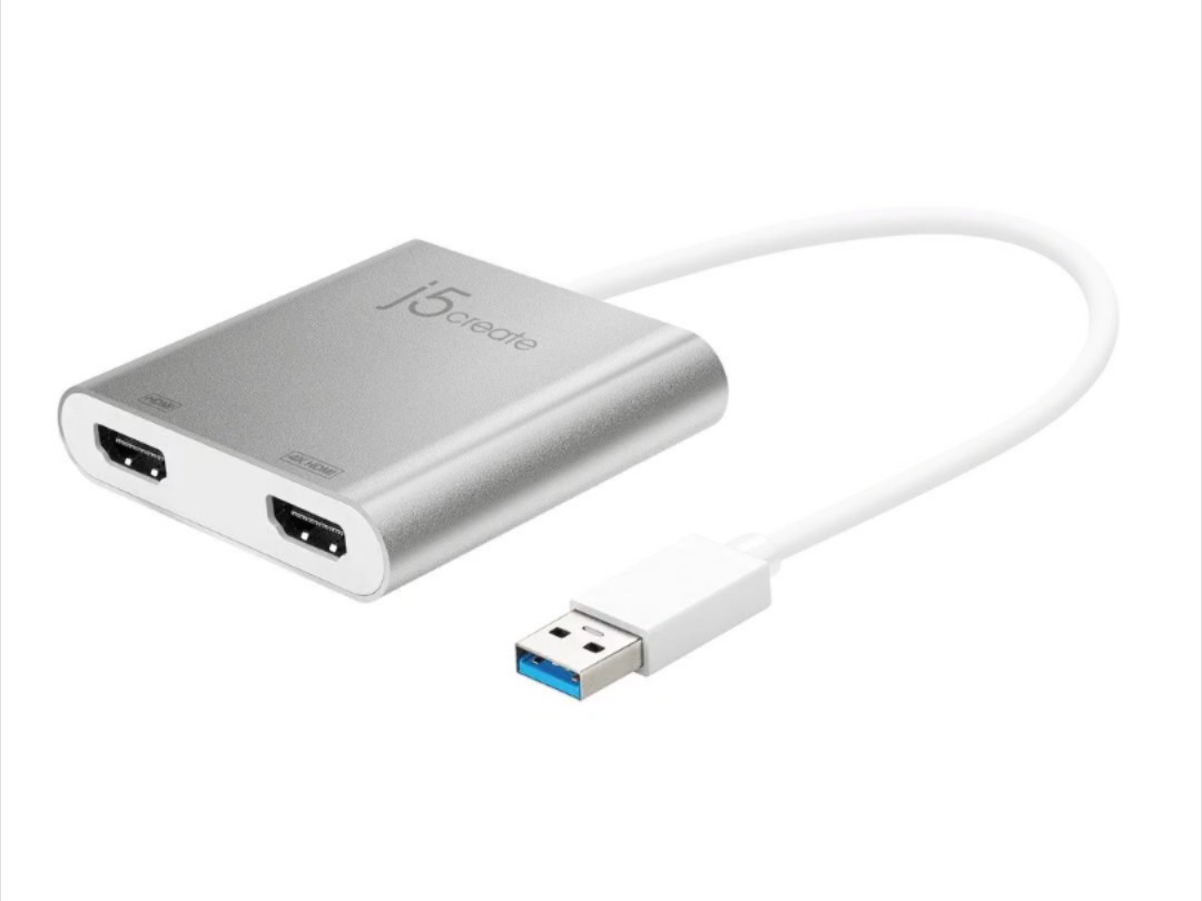 j5create JUA365 USB3.0转HDMI转换器4K电脑双输出转换接头扩展坞...
