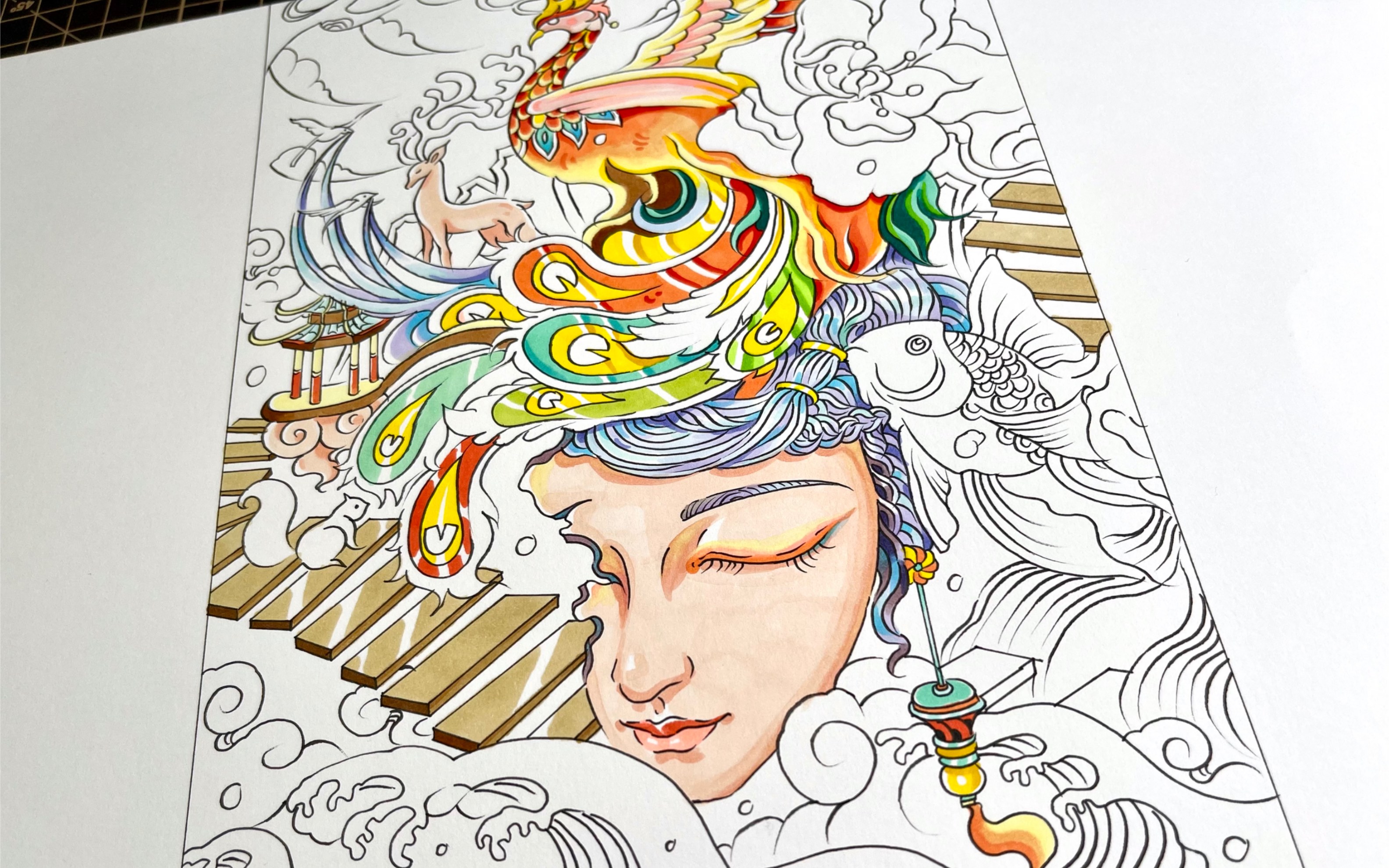 【视觉传达设计考研手绘马克笔设计】人与自然主题-课件示范-立里...