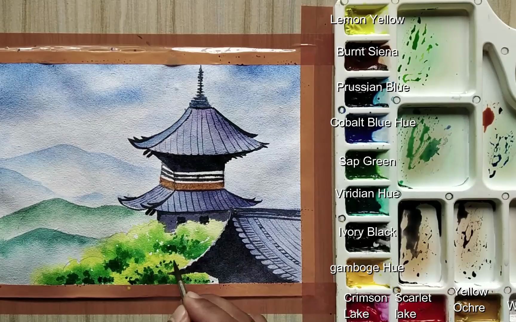 班级里不同学生画的画,小花用铅笔画的房子景观真好看
