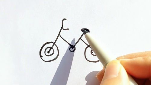 3808. 自行车怎么画?创意简笔画,儿童画,少儿创意美术,自行车简笔画