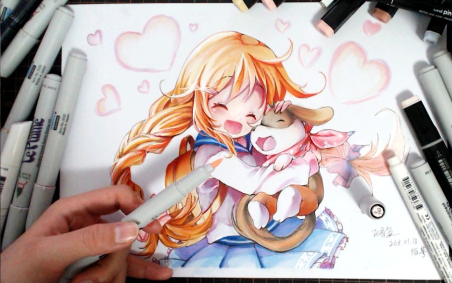 【马克笔手绘】画一只小可爱