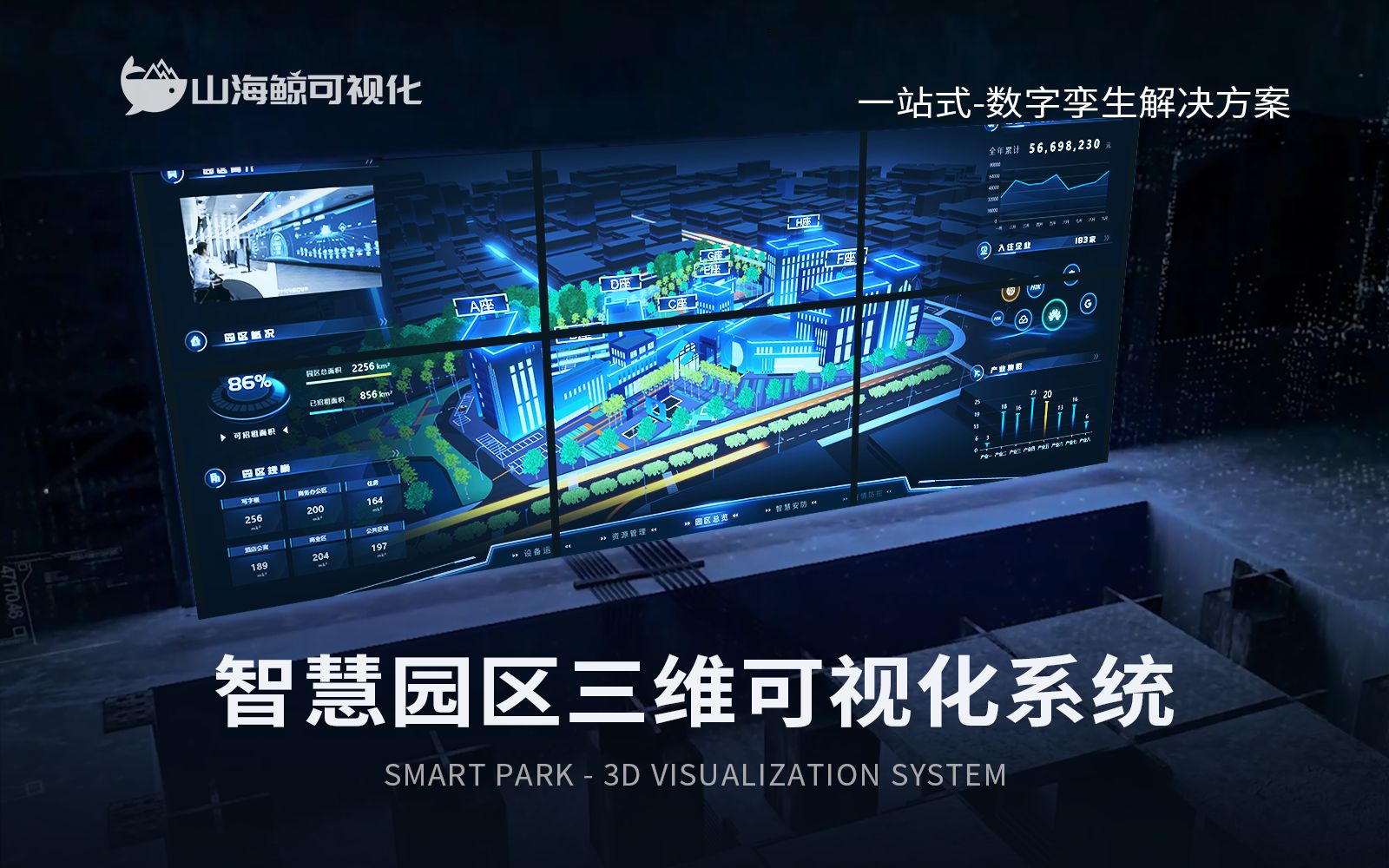 数字孪生 智慧园区三维可视化系统 | 山海鲸可视化