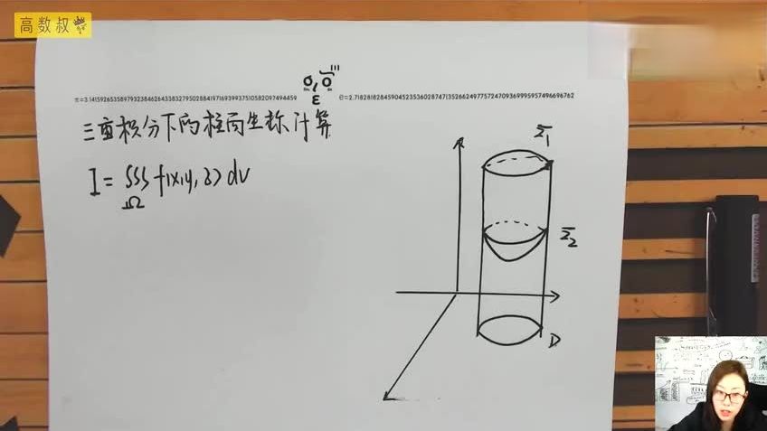 高数叔 高数074|三重积分计算(柱面坐标)