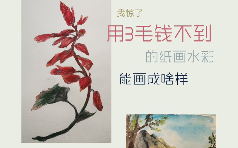 【水彩】和雪山同价位的素描纸竟然能画水彩 |ﾟДﾟ)))