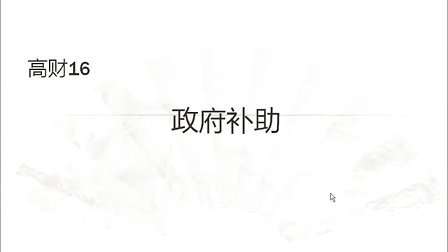 高级财务会计16-政府补助