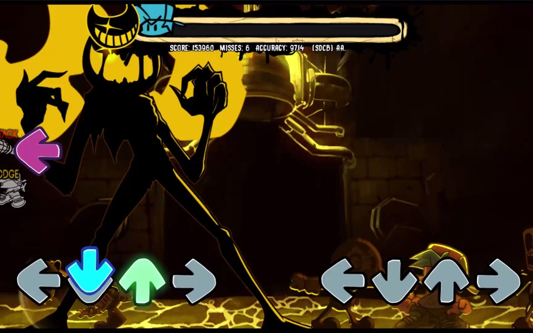 没成功通关 FNF超优质模组Indie Cross 班迪噩梦阶段