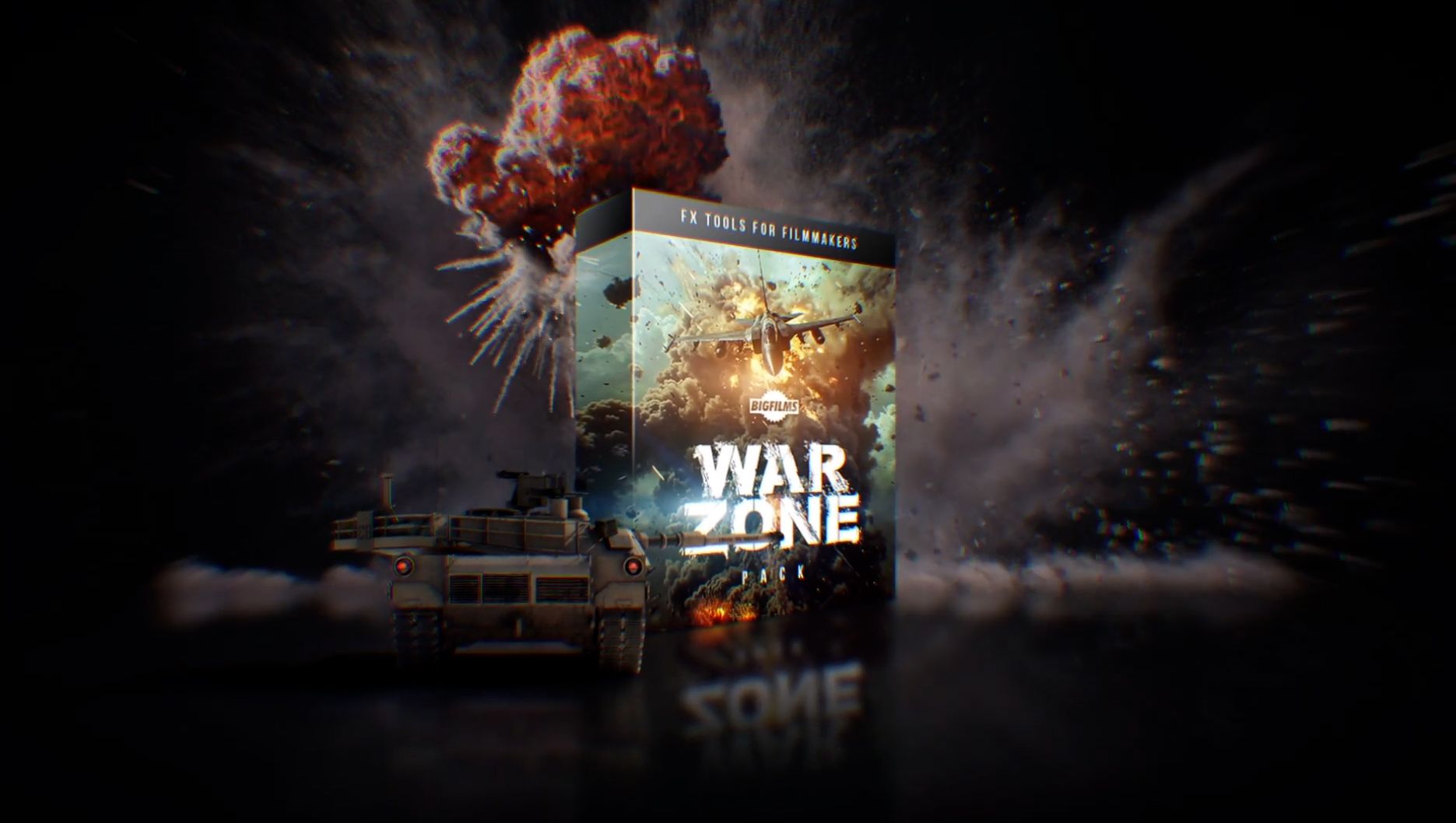 ...坦克/地面爆炸/空中爆炸/导弹/电影后期制作战场爆炸视觉特效视频素材