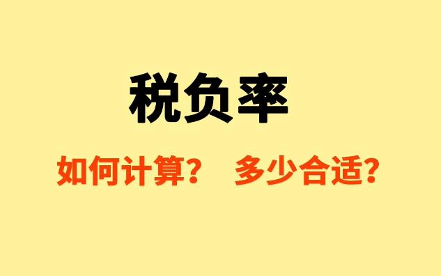 税负率如何计算?企业别搞错了,引来税务局核查!