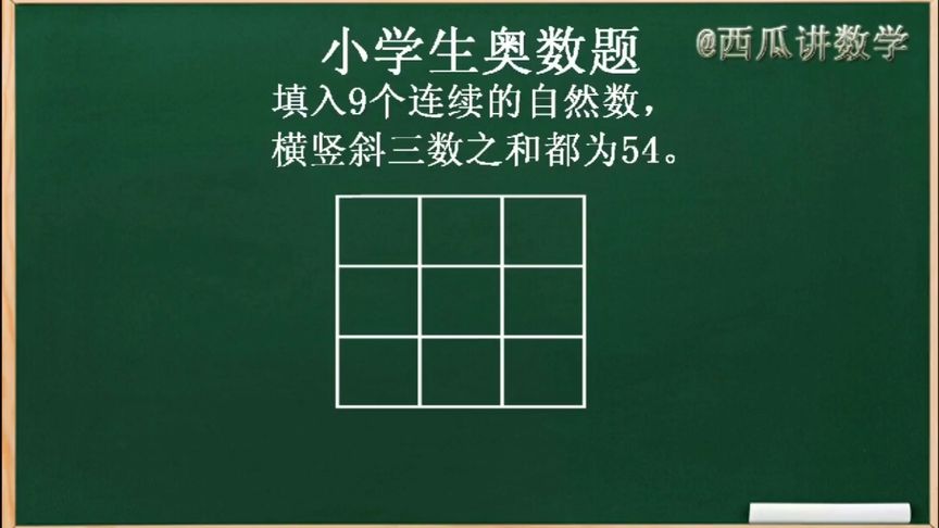 你学的九宫格只是别人的起点, 小学生奥数题,三个数之和为54