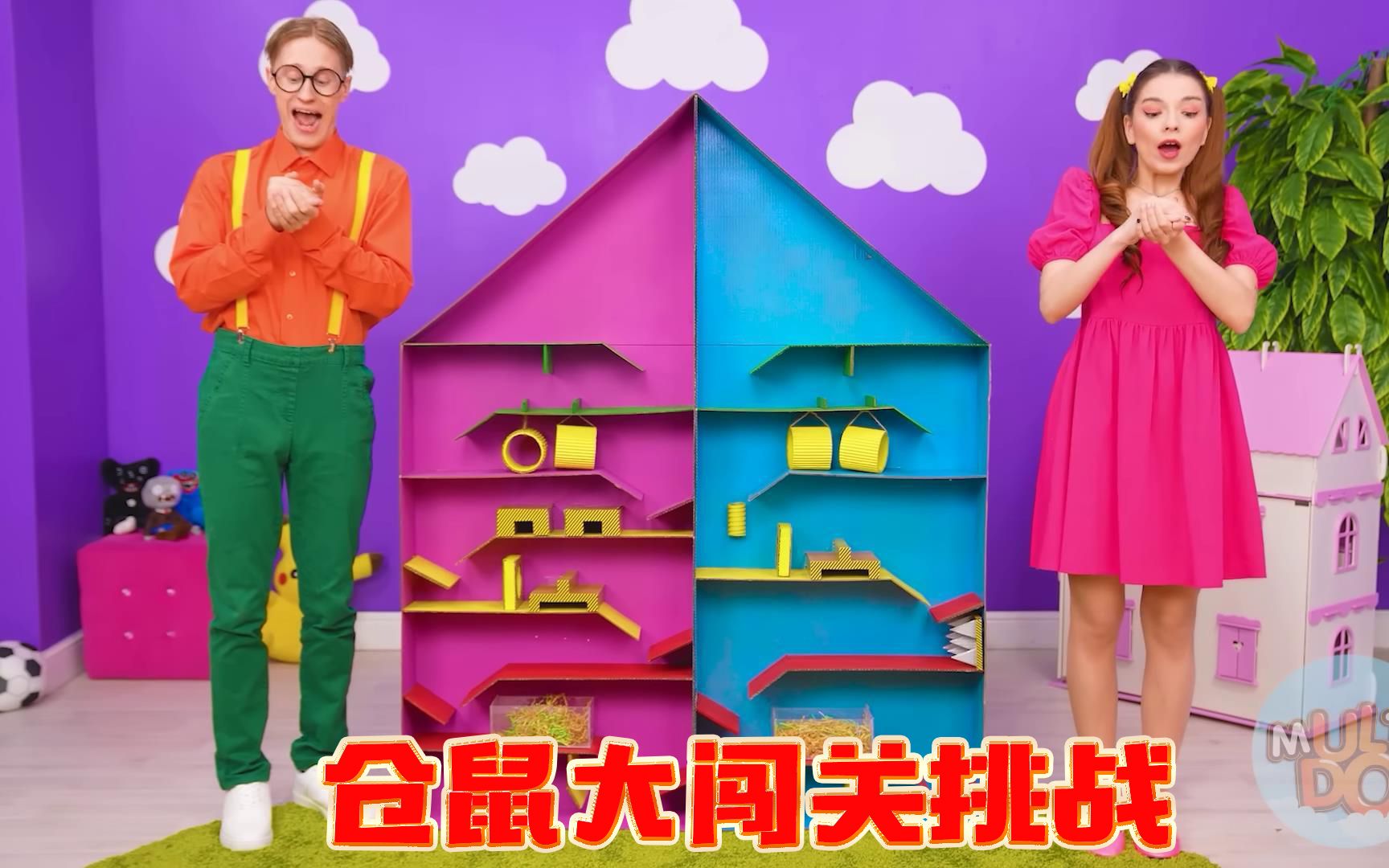 DIY手工 用纸板给仓鼠制作比赛的房子,哪只小仓鼠会胜利呢?