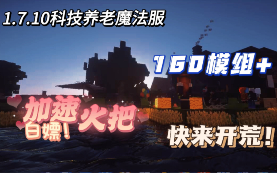 1.7.10我的世界陆地科技养老服务器 基岩世界免费 加速火把点卷可...