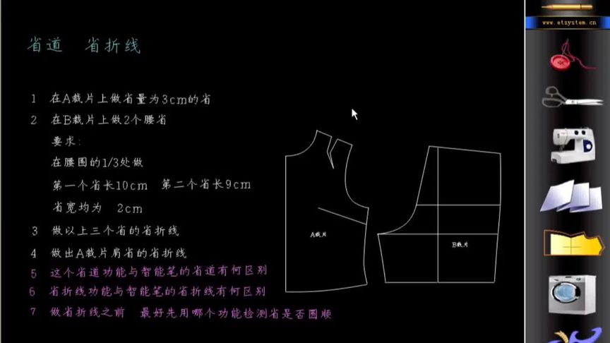 服装制版20,ET纸样基础教程:省道和省折线