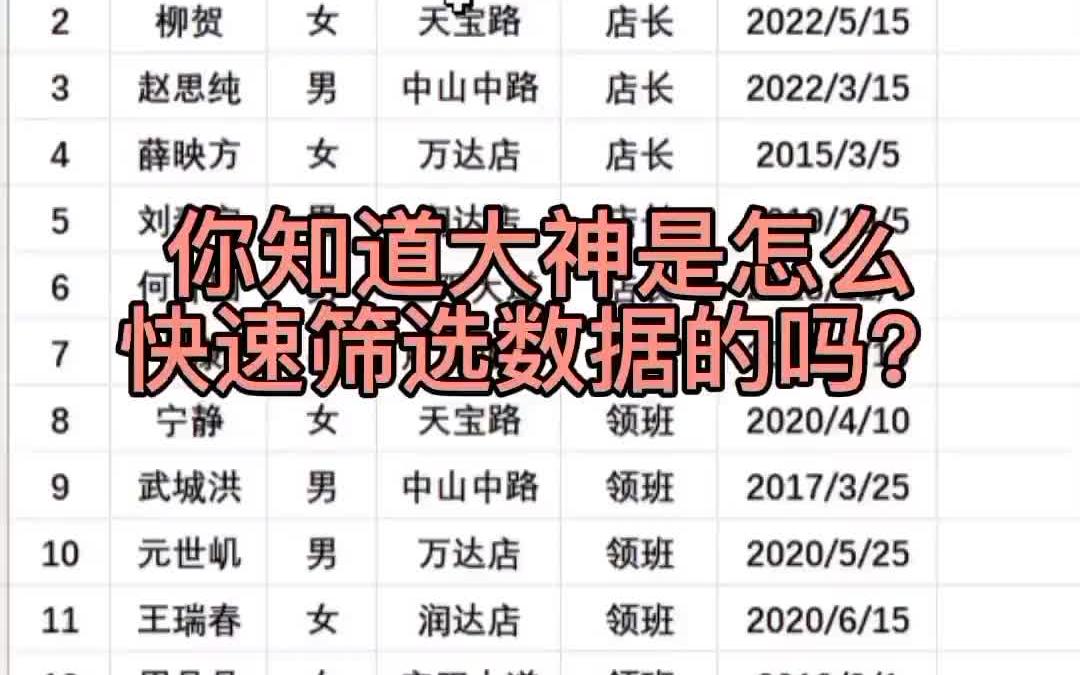 学习 职业技能 excel技巧 excel 你知道大神是怎么筛选数据的吗?