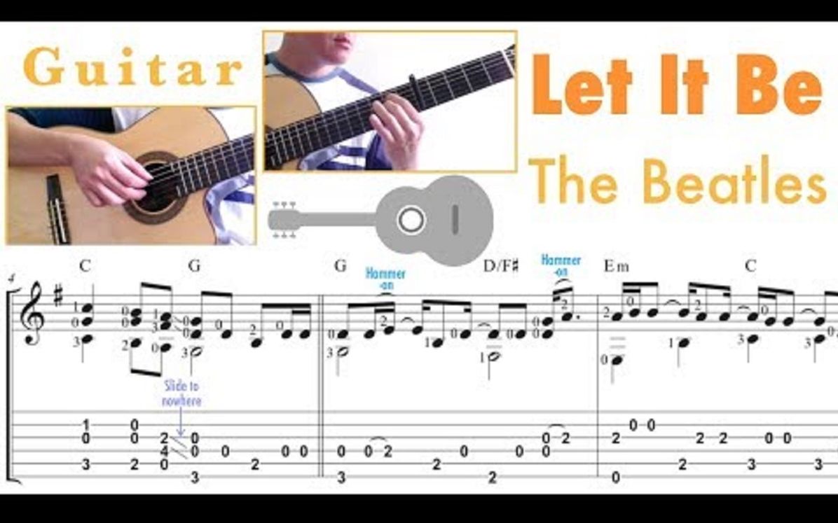 指弹谱|Let It Be - The Beatles唯美指弹