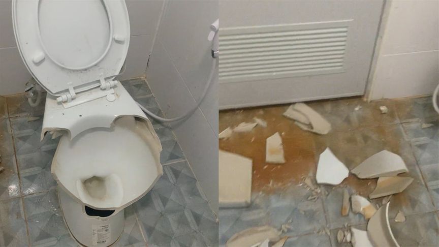 女生蹲马桶上厕所马桶炸裂 随后一幕令网友心疼又想笑