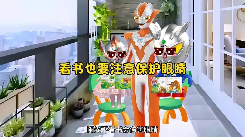 看书也要注意保护眼睛#奥特曼儿童动画片 #早教启蒙益智动画