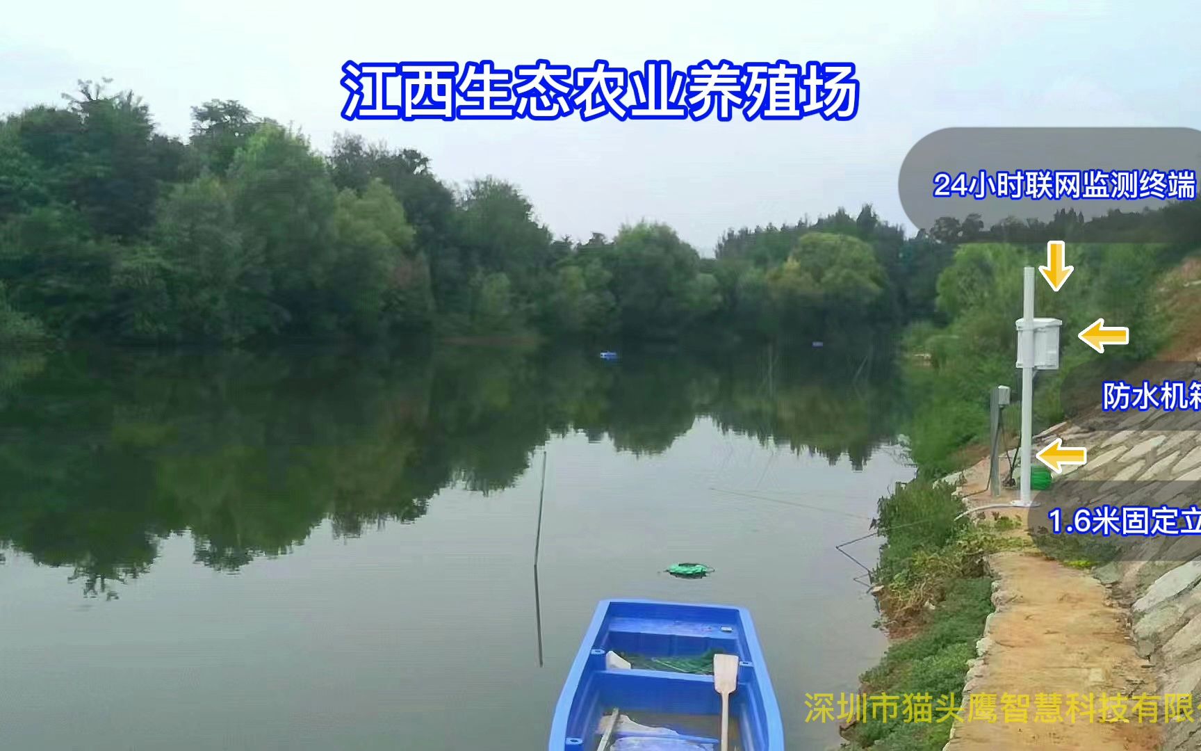 江西生态农业养殖场水产养殖水质监测设备案例溶氧PH温度监测联动4...